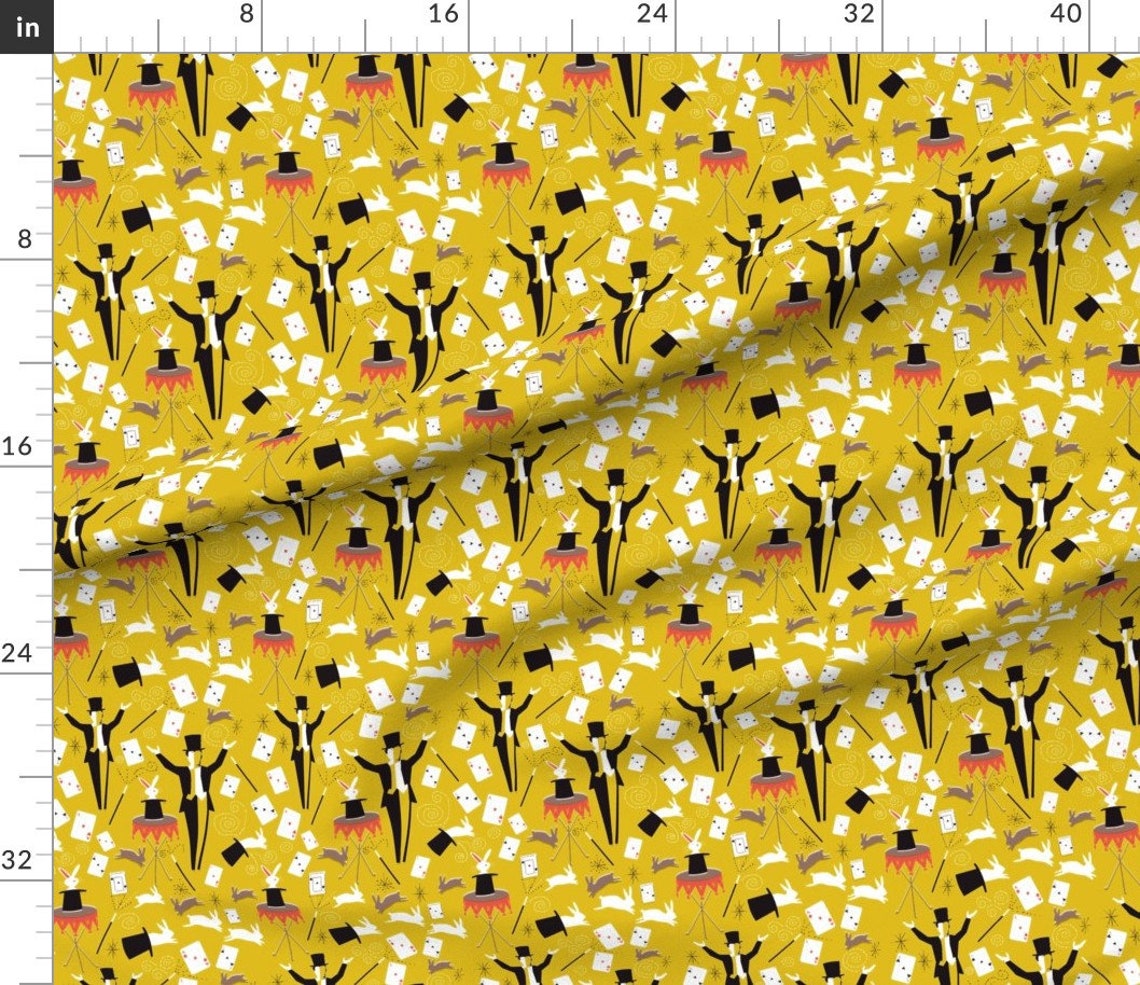 Retro Magic Fabric Retro Magic by Vinpauld Yellow Retro - Etsy
