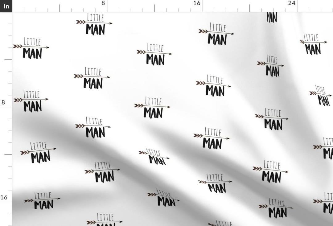 Black and White Little Man Fabric Little Man Grunge With Arrow by ...