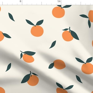 Clementine Fruit Fabric - Clementine Ivory by Kimsa - Clementine Citrus ...