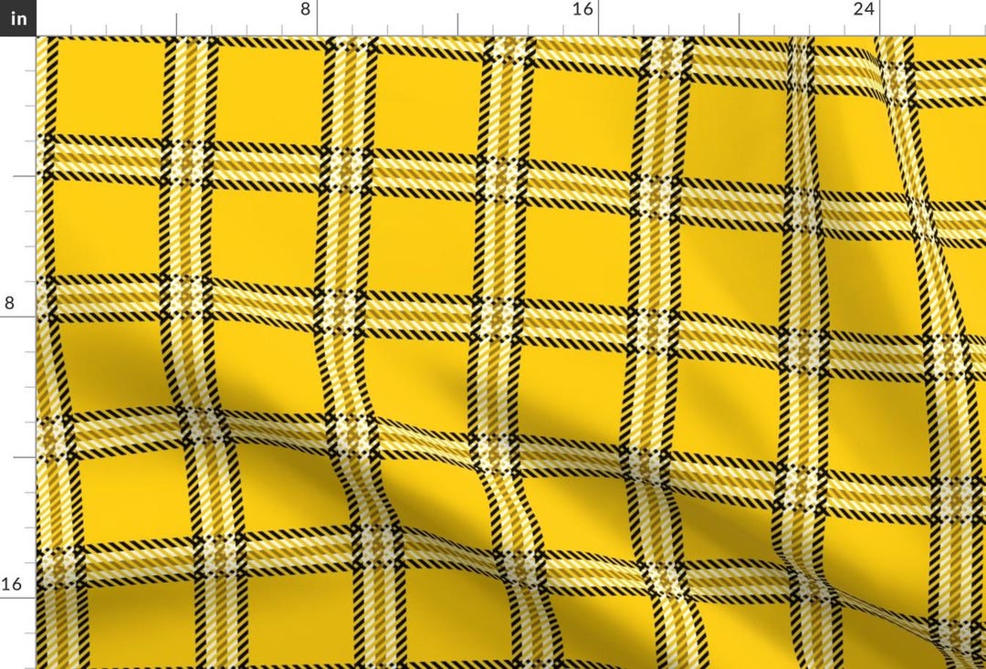 90s Yellow Plaid Fabric - Cher's Plaid by Elliottdesignfactory- Retro ...