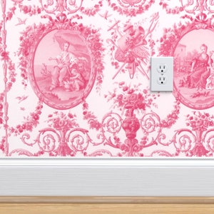 Rococo Wallpaper Pink Dawn Rococo Harvest by - Etsy