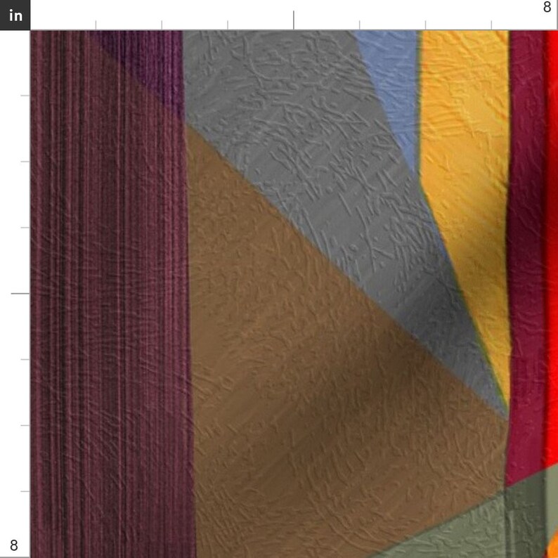 Angular Abstract Purple Fabric Horizons Purple Red Rust Gold - Etsy