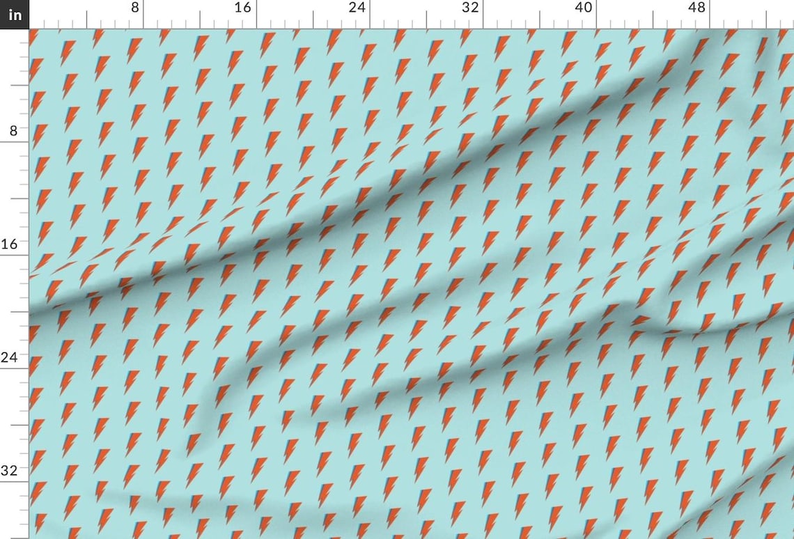 Lightening Flash Fabric - Zigzag Aqua by Bashfulbirdie - Character ...