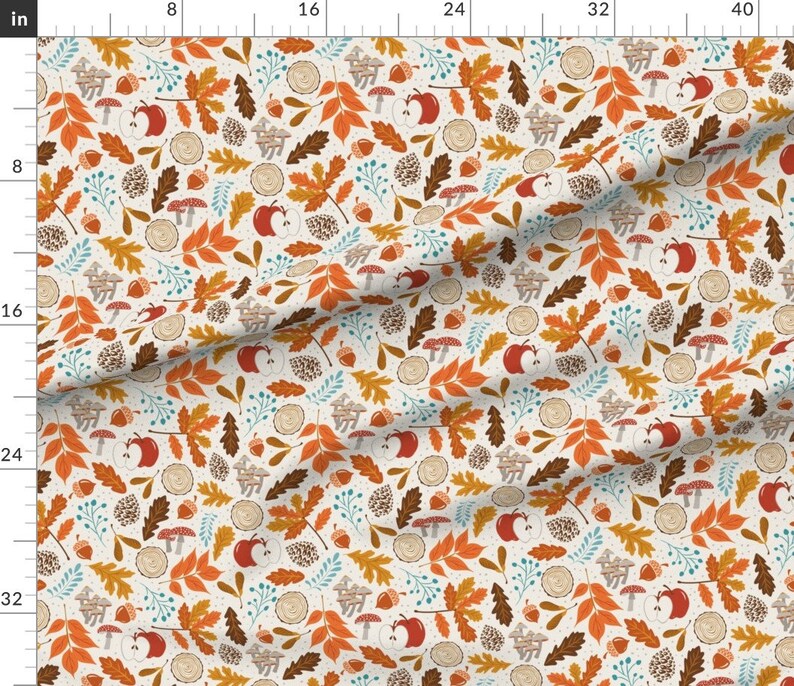 Rustic Fall Fabric Autumn Woods by Heatherdutton Fall - Etsy