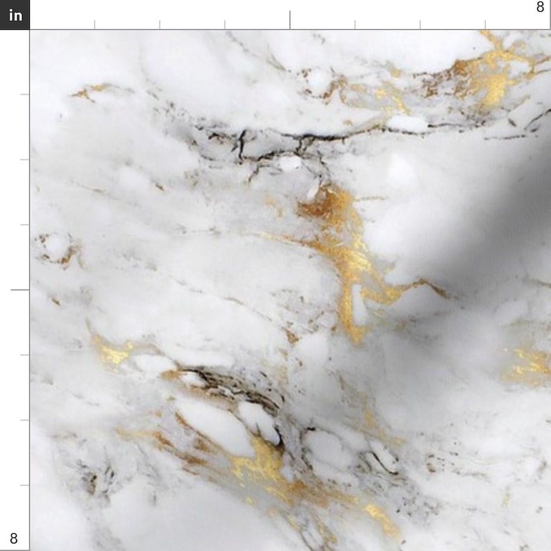 Marble Black White Fabric - Gilded Marble by Willowlanetextiles ...
