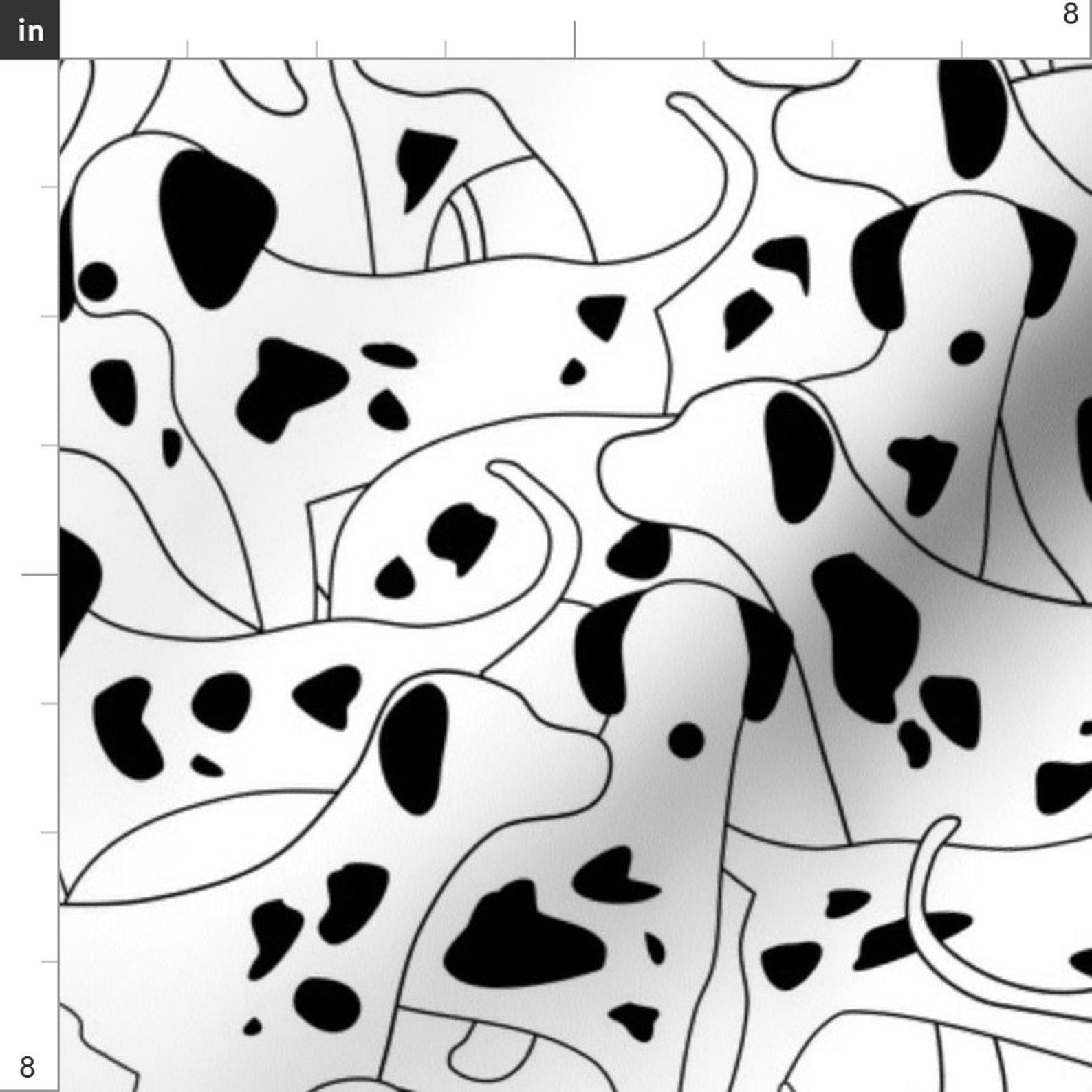 Dalmations Abstract Puppy Dogs Teal Fabric Dalmation Print | Etsy