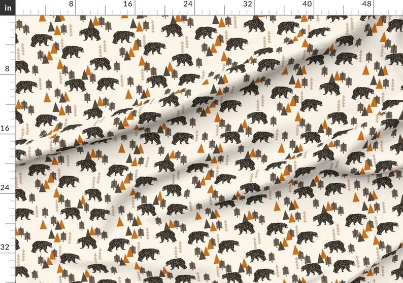 Bears Fabric Bear / Forest Woodland Camping Trees Outdoors | Etsy