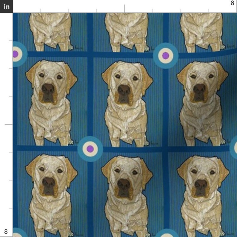 Yellow Labrador Bullseye Fabric Yellow Lab Bullseye by David - Etsy