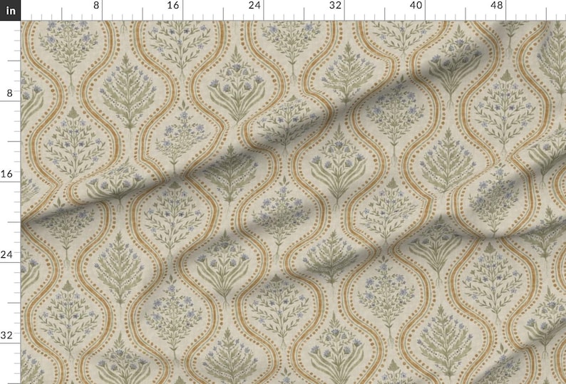 Traditional Damask Upholstery Fabric- Dusty Blue Damask by Danika ...