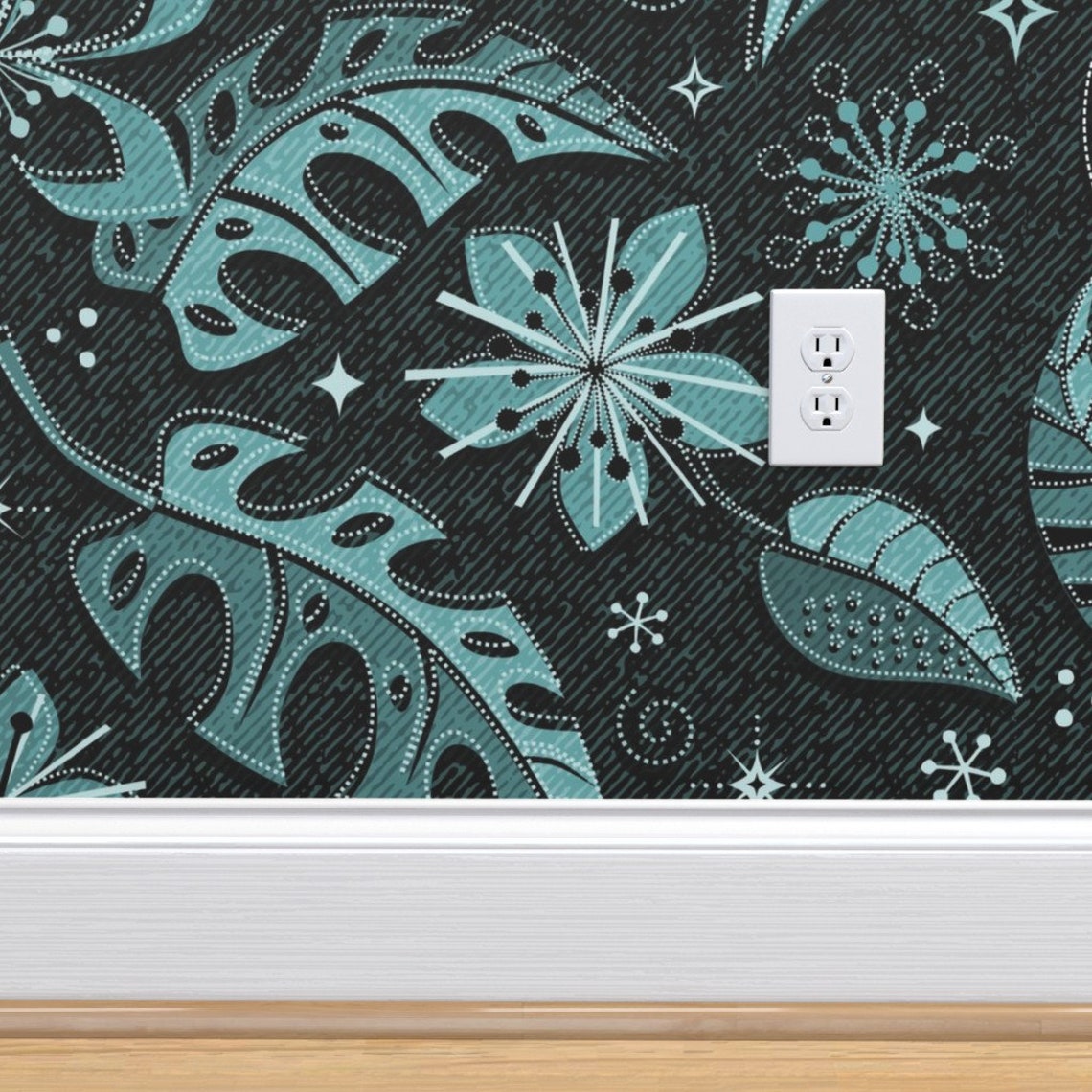 Night Wallpaper Tropical Moonlight Magic by Studioxtine | Etsy