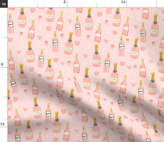 Wine Fabric Rosé All Day Wine Fabric Brunch Pink by | Etsy