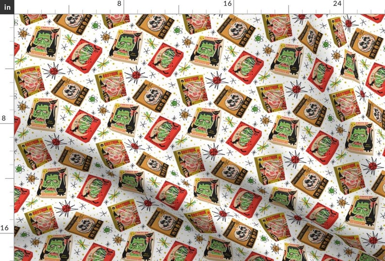 Vintage Halloween Fabric - Atomic Halloween - Masks by Heidikenney ...