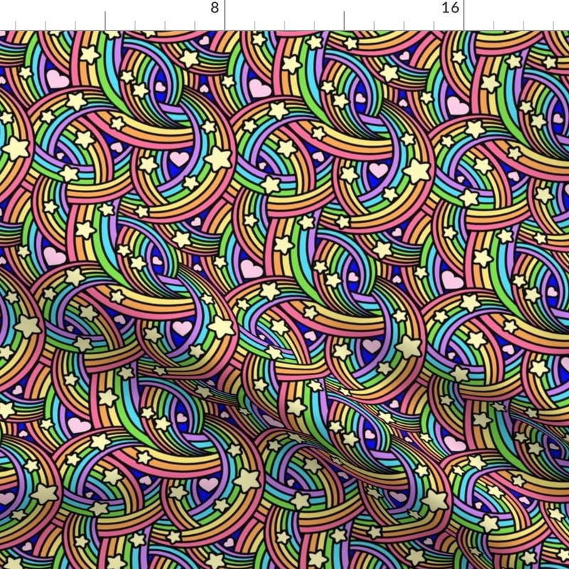Rainbow Cotton Fabric by the Yard - Etsy