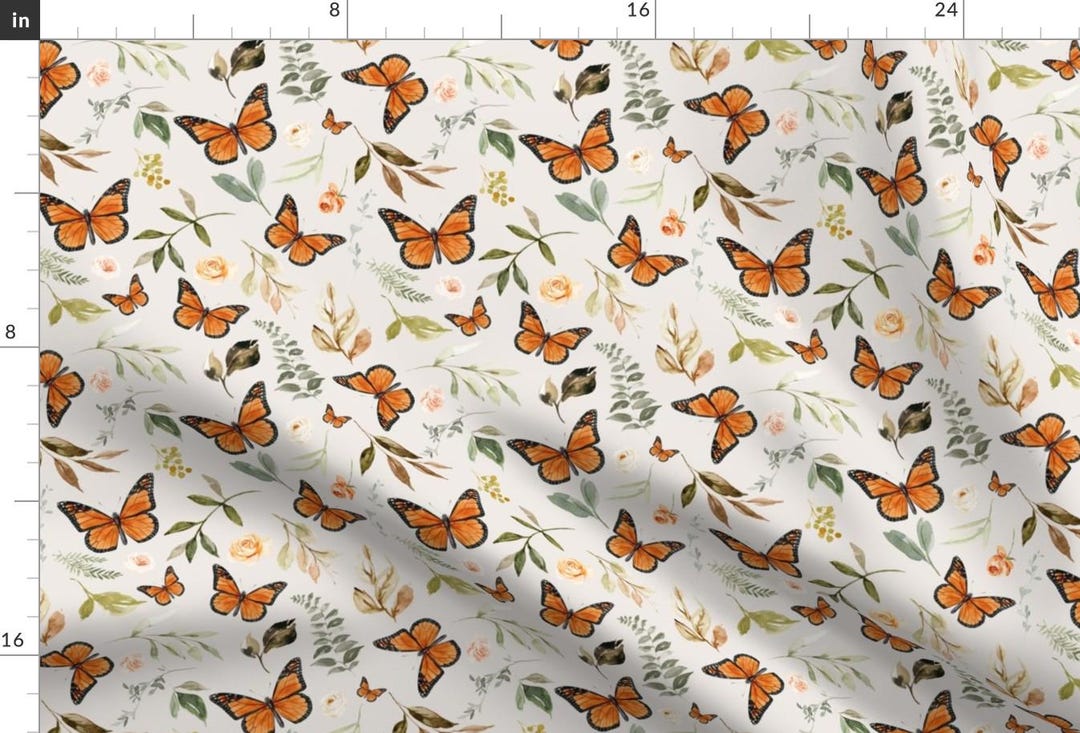 Monarch Butterflies Fabric - Monarch Butterflies by Hipkiddesigns ...