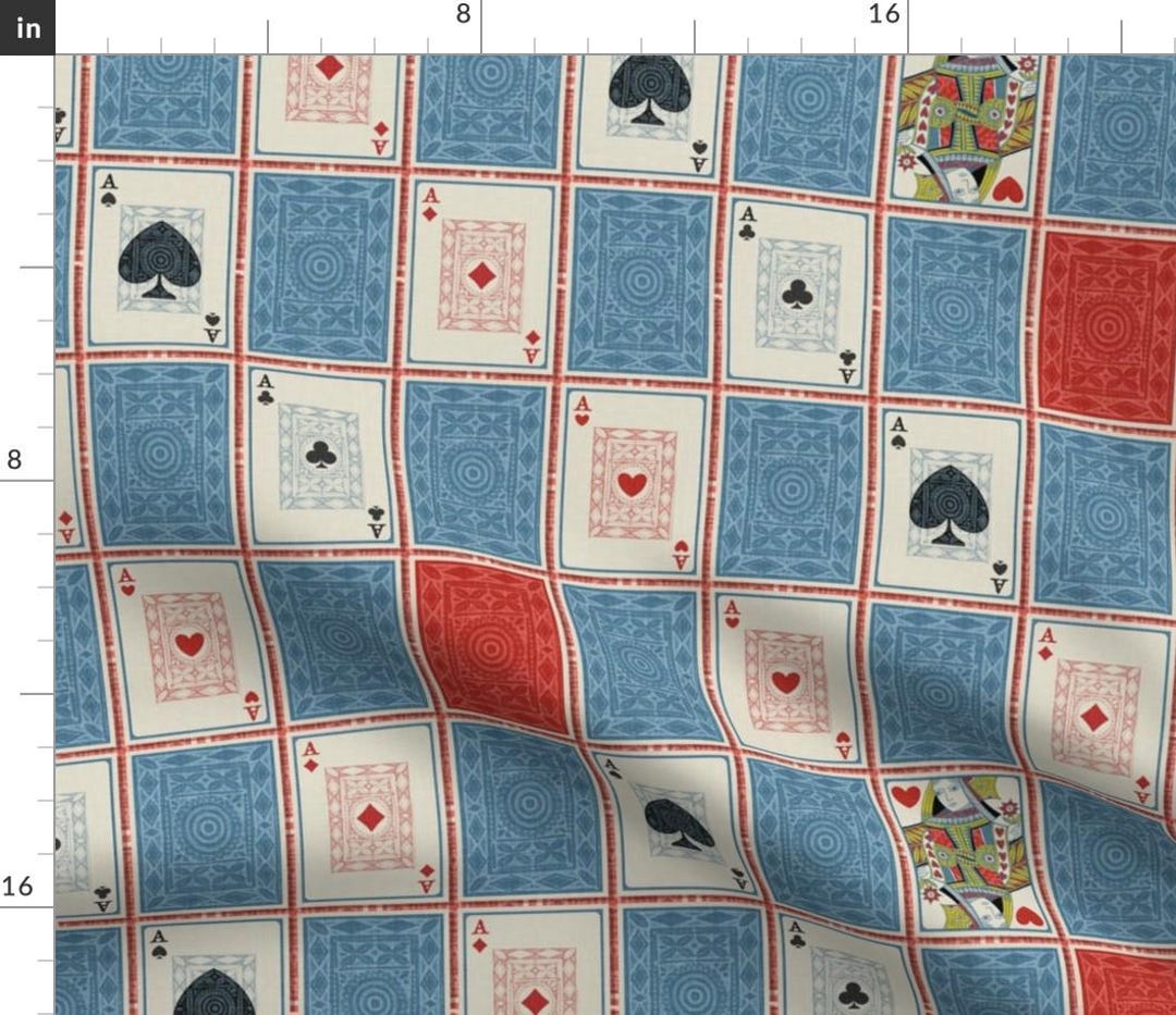 Playing Cards Fabric Find the Lady by Spellstone Playing Cards Game ...