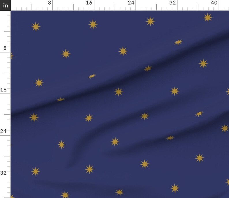 Stars Fabric Medieval Stars Gold On Muskateer By | Etsy