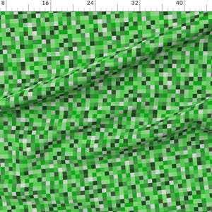 8-bit Fabric - 8-bit Dark Green Pixels- 3/4ths of an Inch by Joyfulrose ...