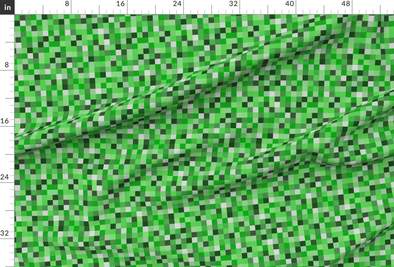 8-bit Fabric - 8-bit Dark Green Pixels- 3/4ths of an Inch by Joyfulrose ...