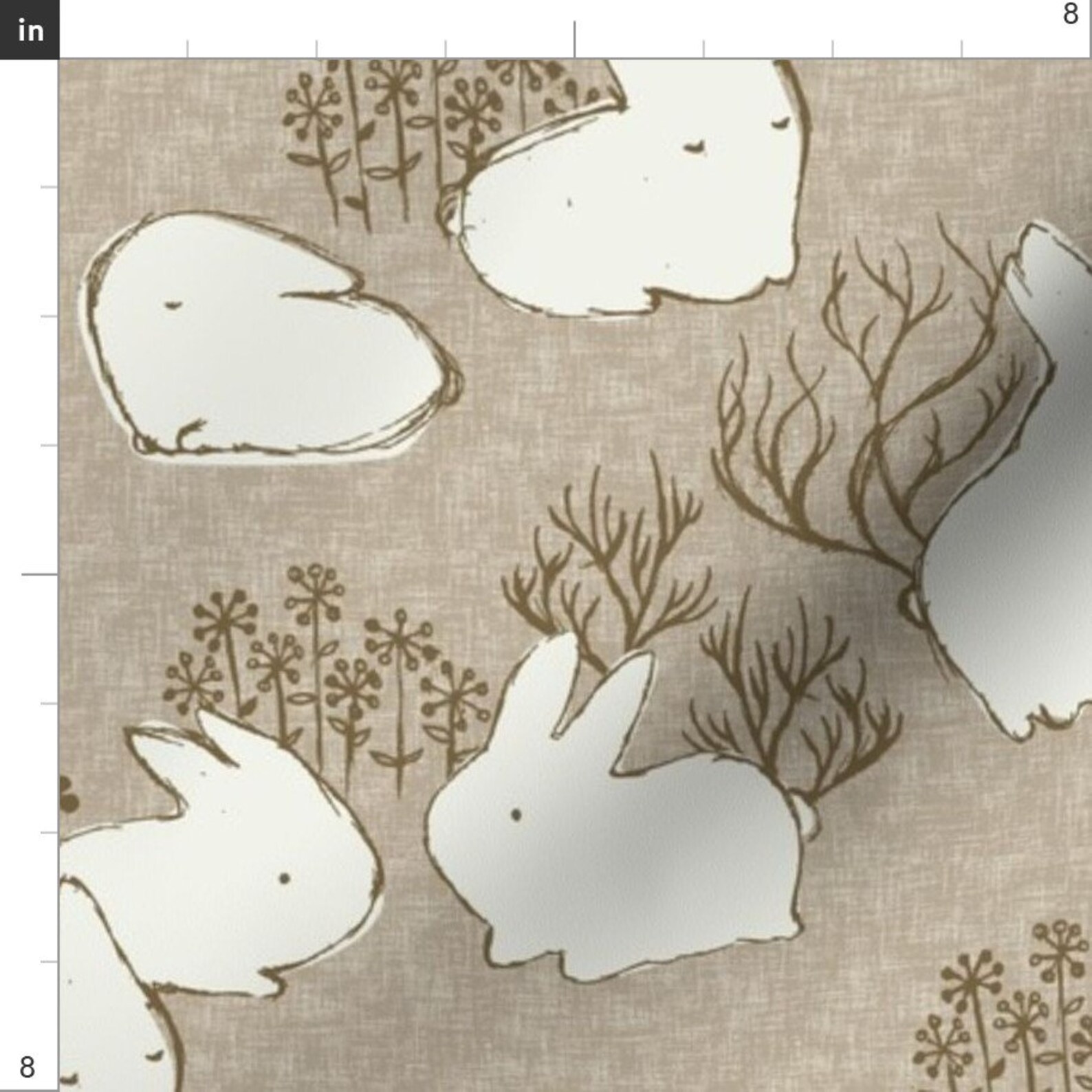 Hare Fabric Arctic Hare fawn by Ceciliamok Arctic Hare - Etsy