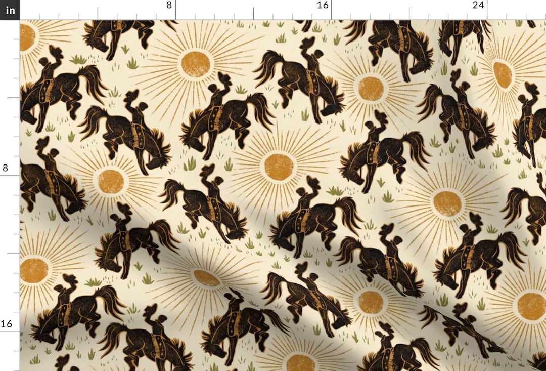 Western Fabric - Cowboys and Sunshine 12" by Byre_wilde - Cowboy Rodeo ...