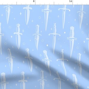 Daggers Fabric Sweet Revenge Light Blue by Logan Spector | Etsy