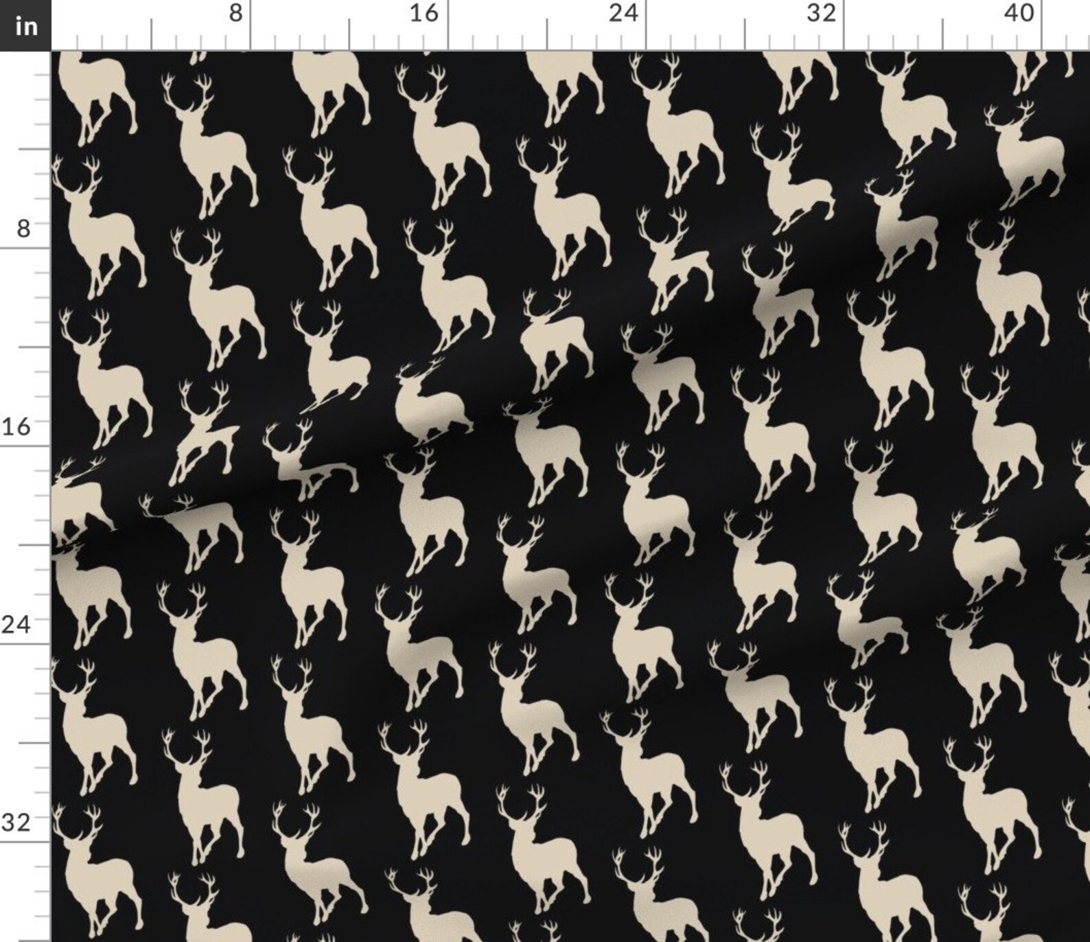 Black Buck Fabric Buck Black/tan-midnight Woodland by - Etsy