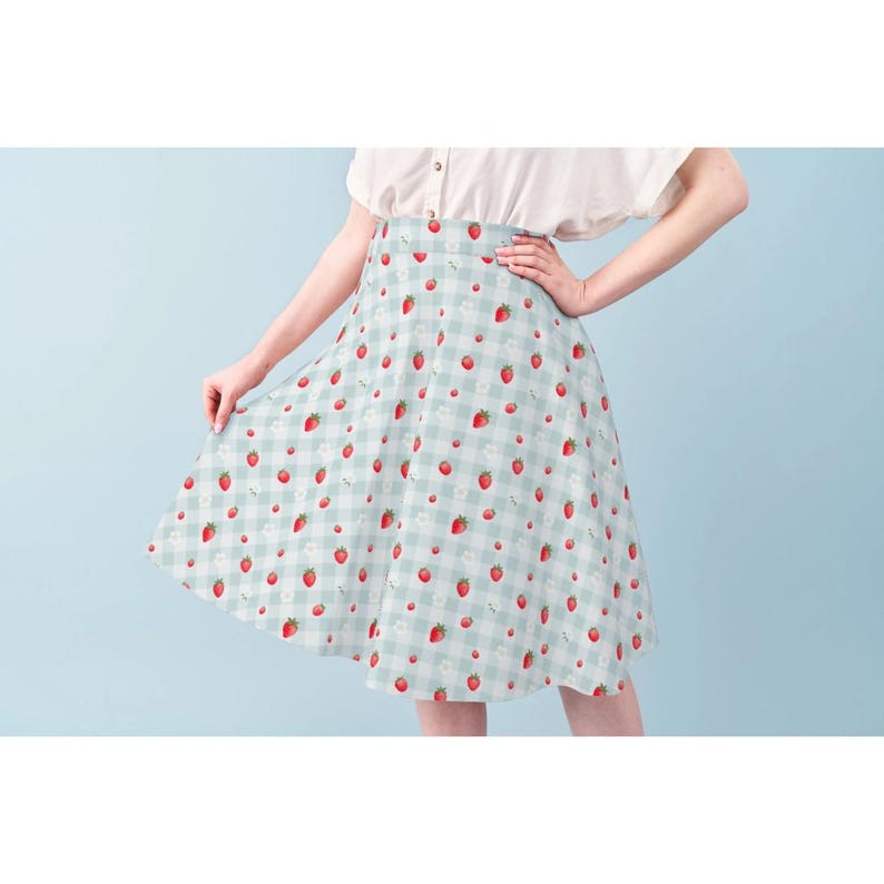 Strawberry Gingham Apparel Fabric - Strawberry Gingham by Caitie ...