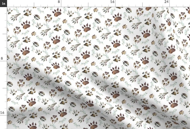 Squirrel Fabric - Animal Tracks by Gingerlous - Nature Forest Bear ...