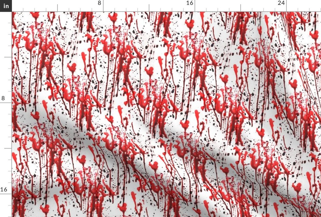 Blood Splatter Fabric - Horror Splat by Raveneve - Halloween Scary ...