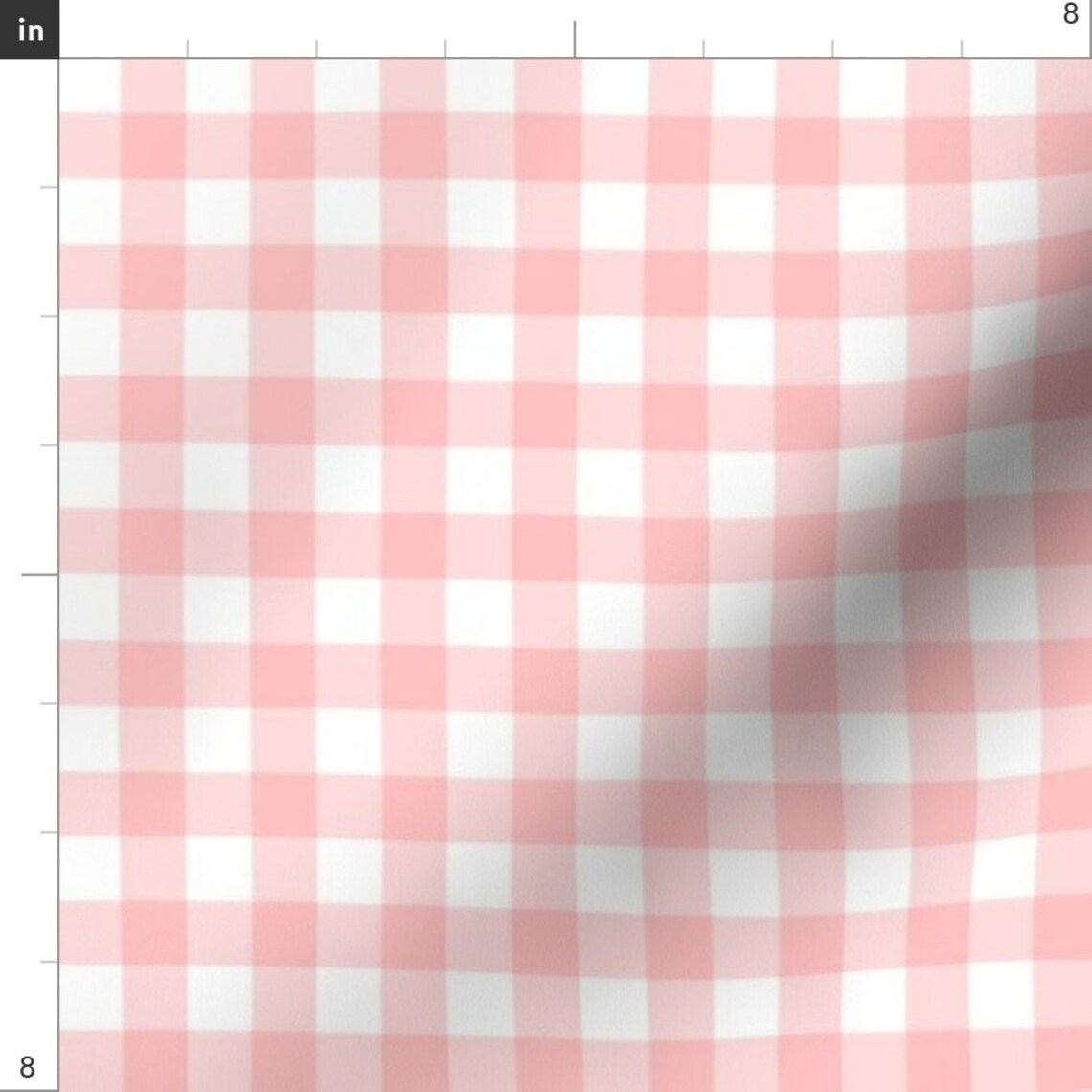 Gingham Check Fabric Gingham Check in Peony Pink by Lilyoake - Etsy