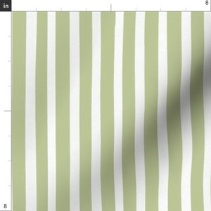 Sage Green Fabric Sage Stripe by Wildbasile Neutral Green Cottagecore ...