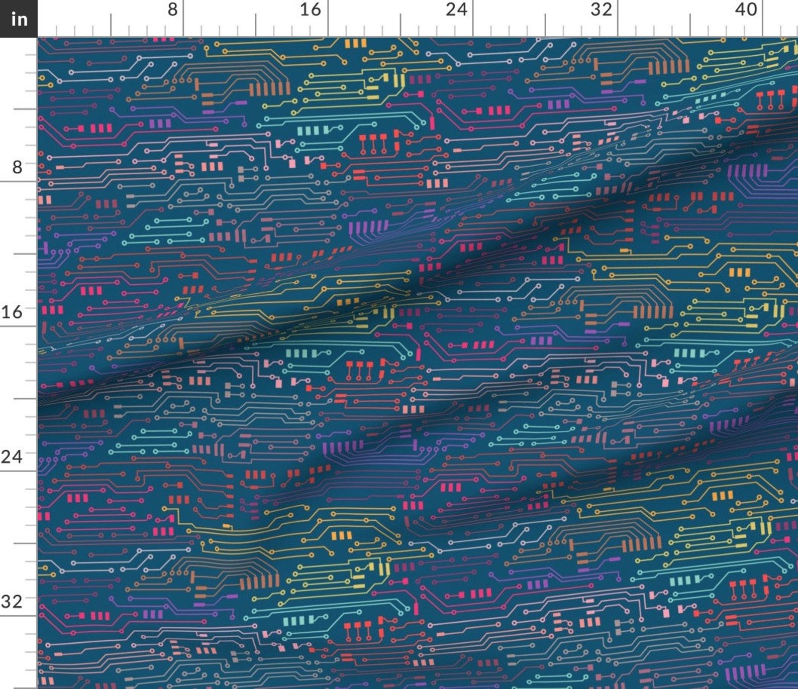 Spoonflower's Circuit Nerd Fabric Designed by Kimsa Printed on a ...