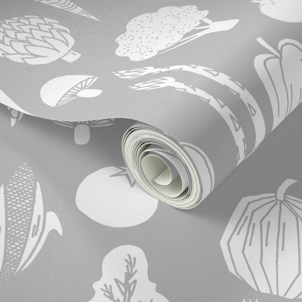 Vegetables on Gray Wallpaper Vegetable Market by Andrea - Etsy