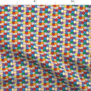 Puzzle Fabric Brightly Colored Jigsaw by Studiofibonacci Child Puzzle ...