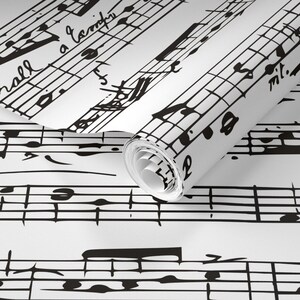 Music Notes Wallpaper Black and White Music Notes by - Etsy