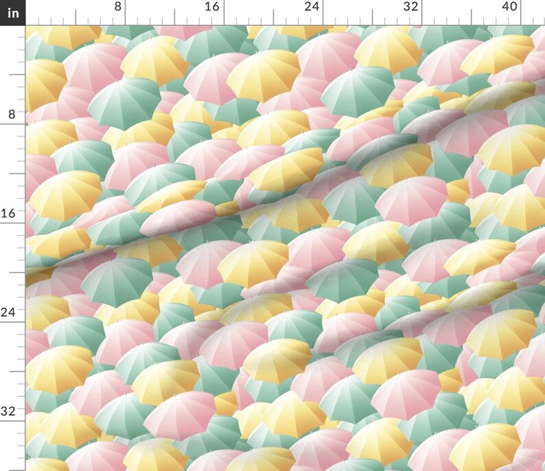 Spring Umbrellas Fabric Rainy Spring Rush-hour by - Etsy