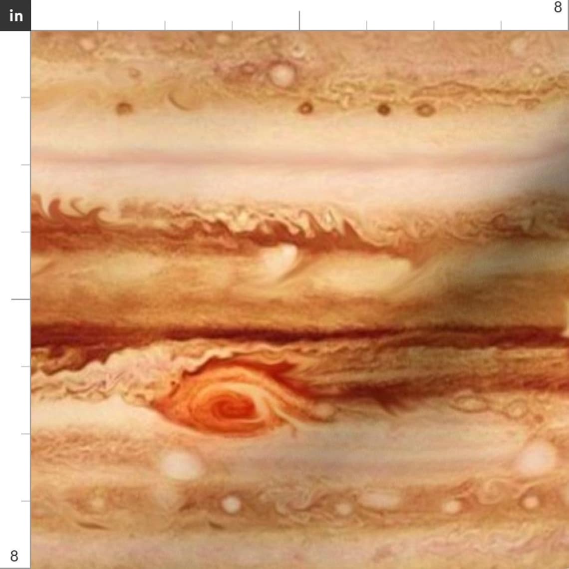 Jupiter Landscape Coloring Fabric Map Of Jupiter By | Etsy
