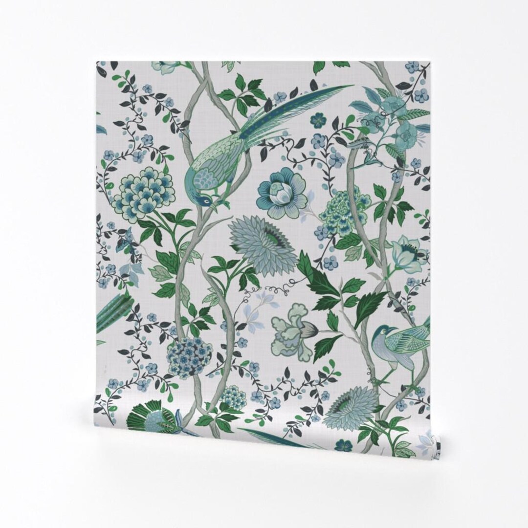 Traditional Removable Peel and Stick Wallpaper - Chinoiserie Chintz ...