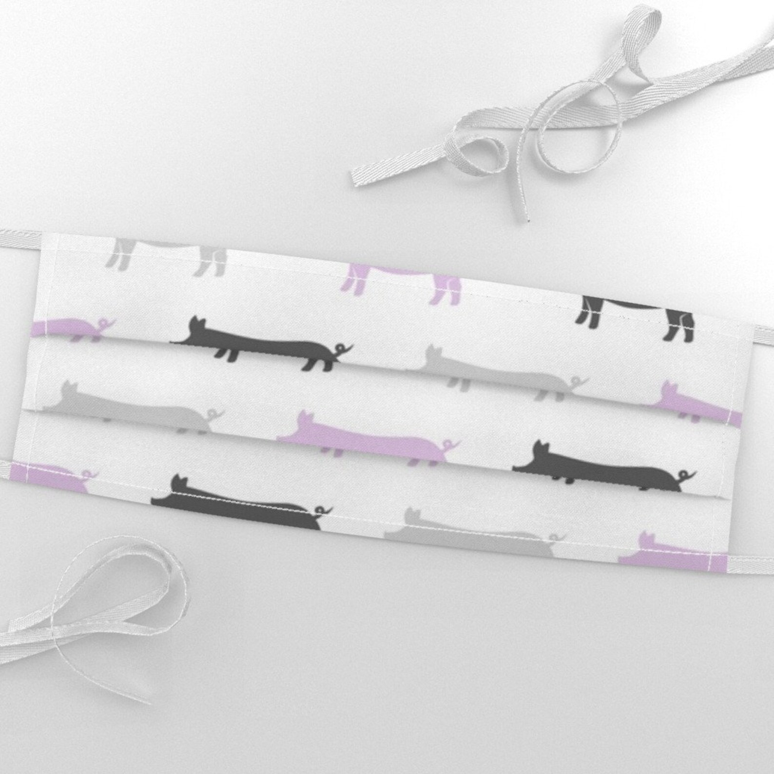 Purple Pig Fabric Multi Pigs Purple and Gray by - Etsy