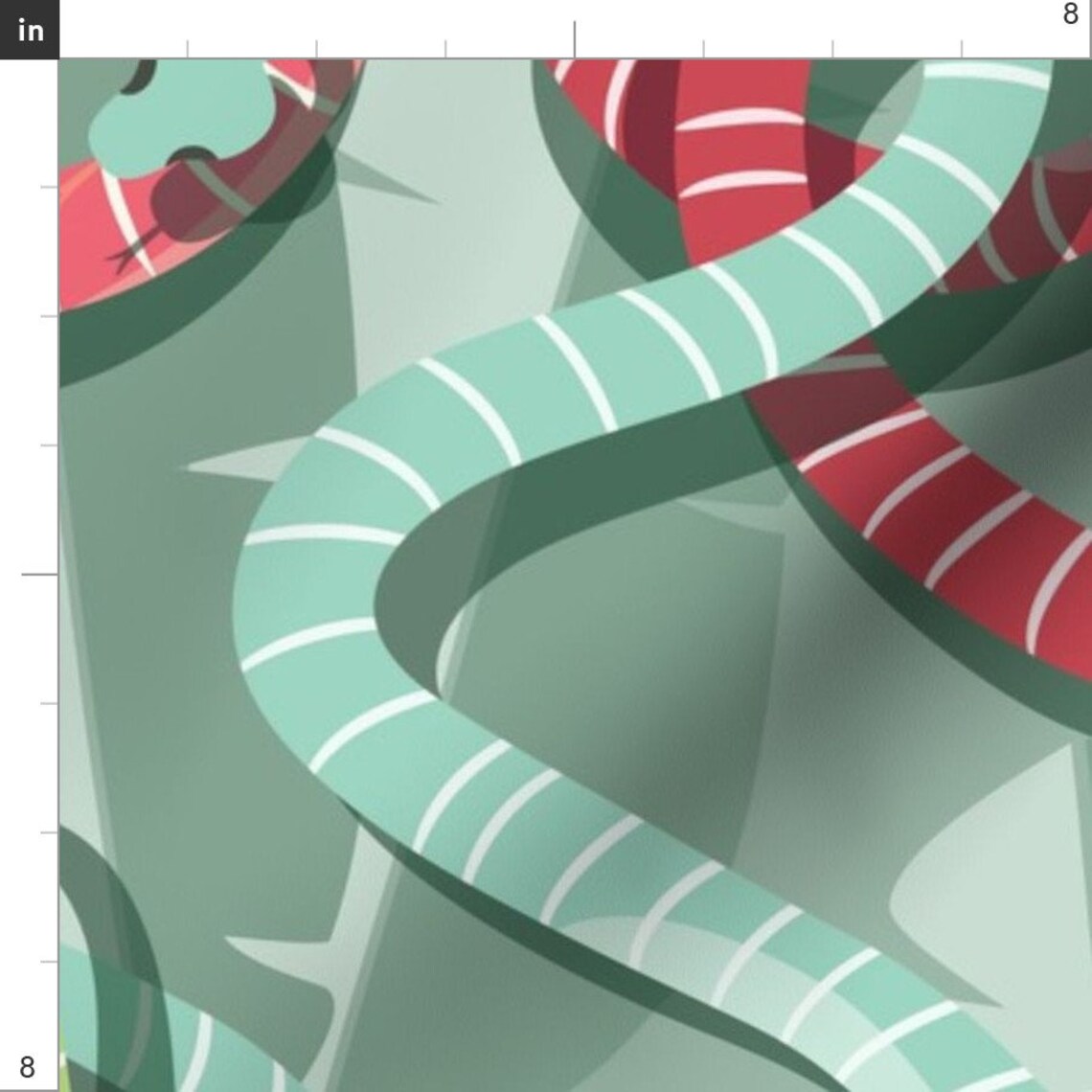 Snakes Fabric Snakes by Bluelela Wild Life and Nature - Etsy