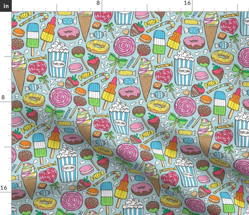 Candy Fabric Sweetsice Creamdonuts and Candy by Caja - Etsy