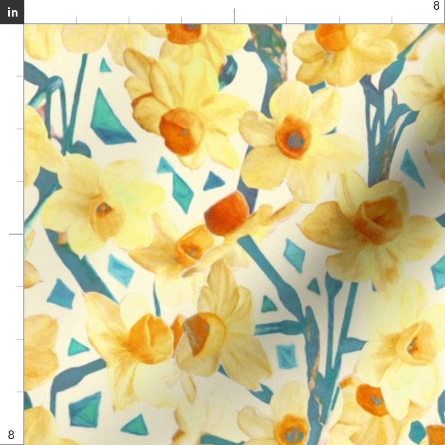 Jonquil Fabric Happy Yellow Jonquils by Micklyn Jonquil - Etsy