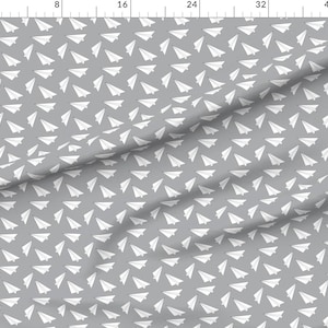 Gray Airplanes Fabric Paper Planes Grey by Elvelyckan Kids - Etsy
