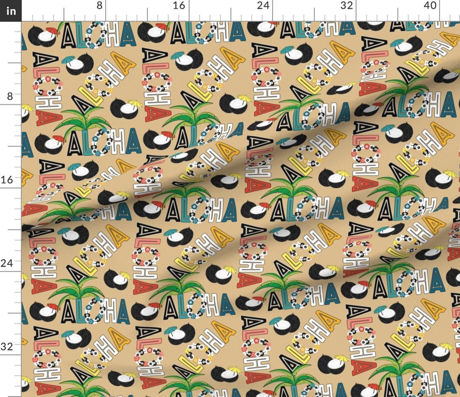 Aloha Fabric Aloha by Vannina Aloha Hawaii Tropical Summer - Etsy