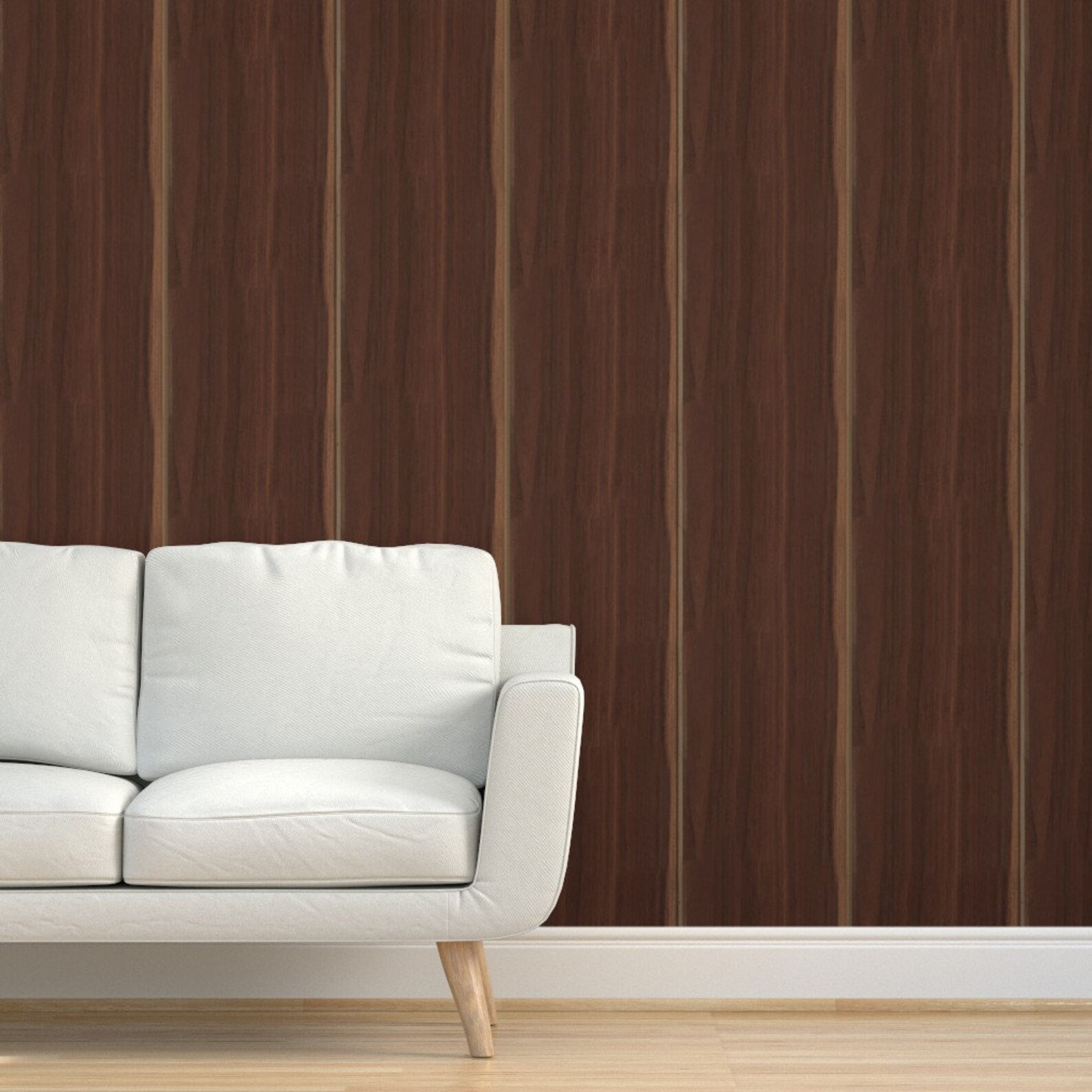 Wood Wallpaper Walnut Wood Paneling by Eclectic House - Etsy