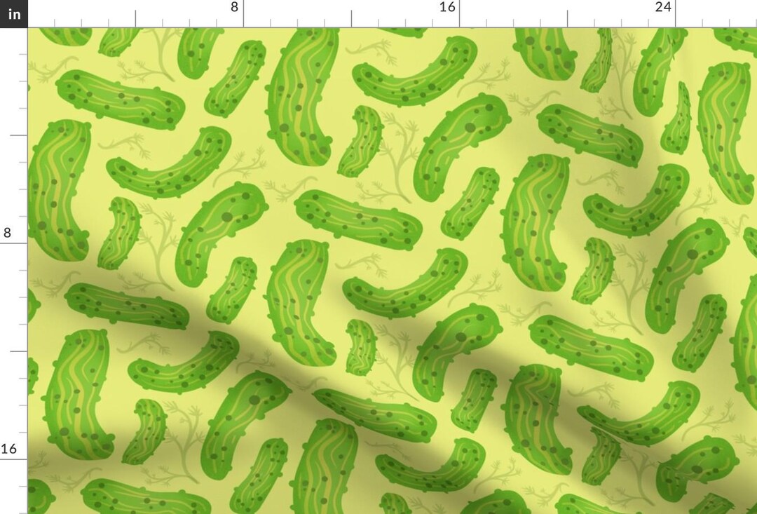 Pickles Fabric - Picklepants by Sparkyfirepants - Food Cucumber Summer ...
