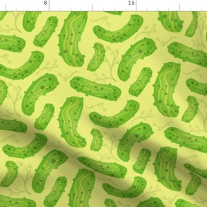 Pickles Fabric - Picklepants by Sparkyfirepants - Food Cucumber Summer ...