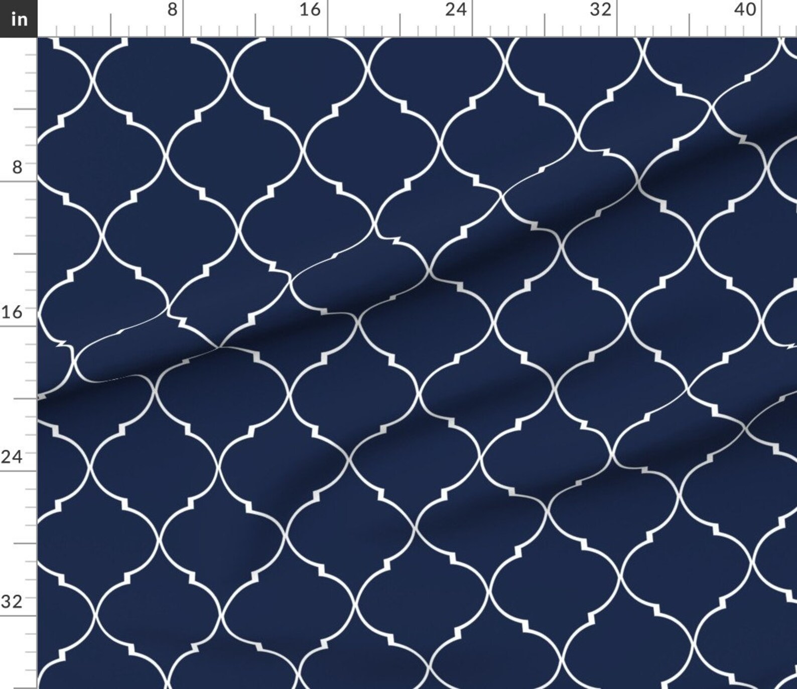 Blue Trellis Fabric Kate Trellis In Reverse Blue By | Etsy