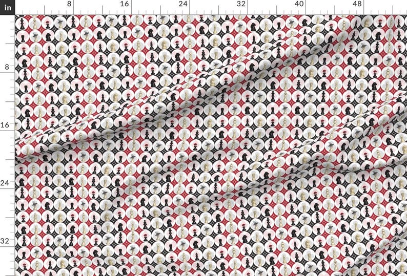Chess Fabric - Pawn Games by Mag-o - Chess Piece Board Game Cotton ...