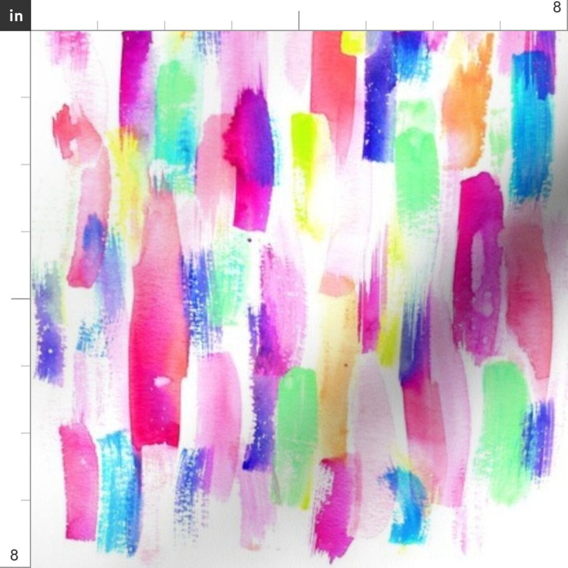 Watercolor Abstract Paint Fabric Deconstruced Rainbows by - Etsy